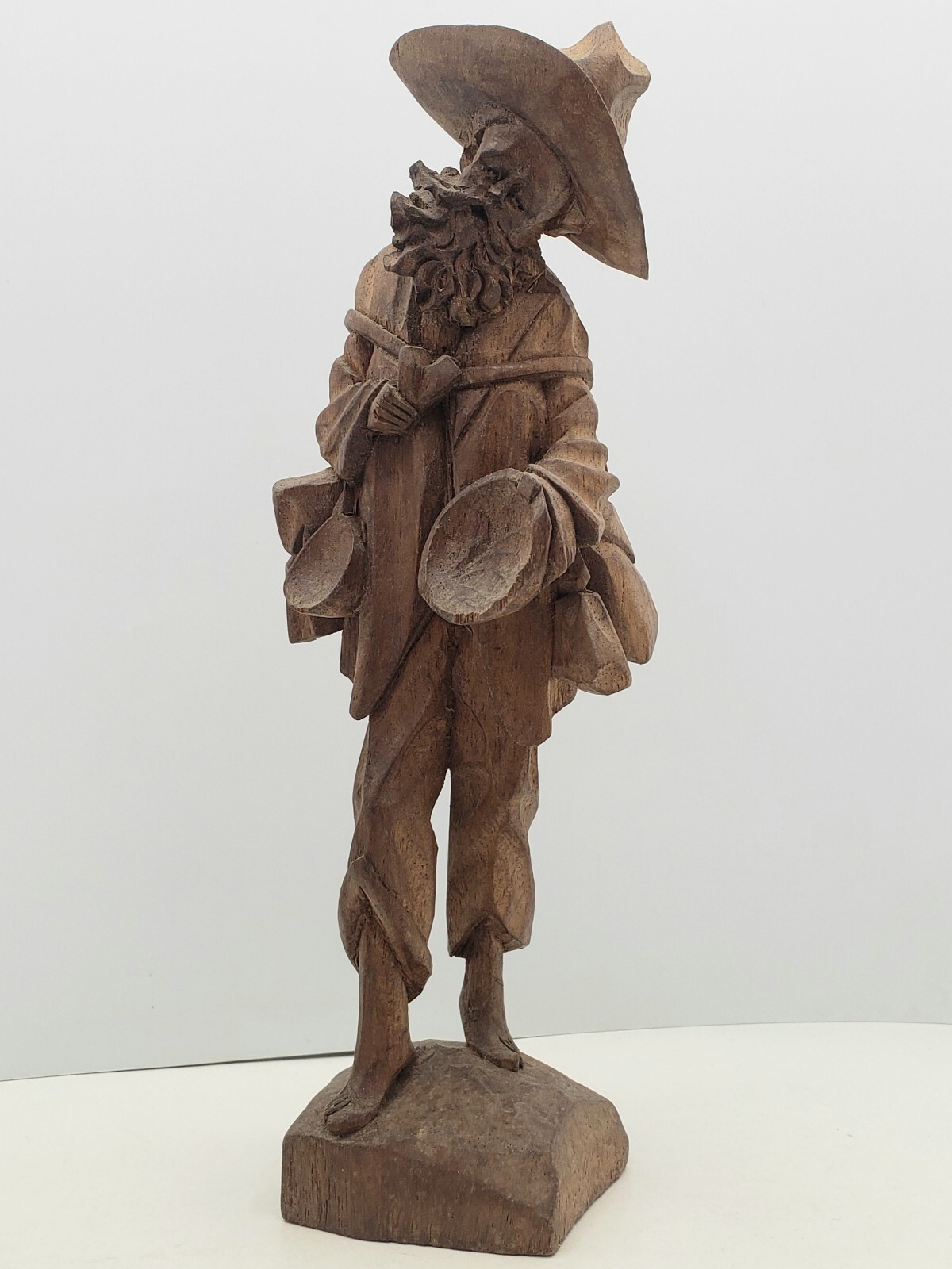 Hand Carved Wood Figure - Old miner Man - Vintage Mexico (?) - 10 ...