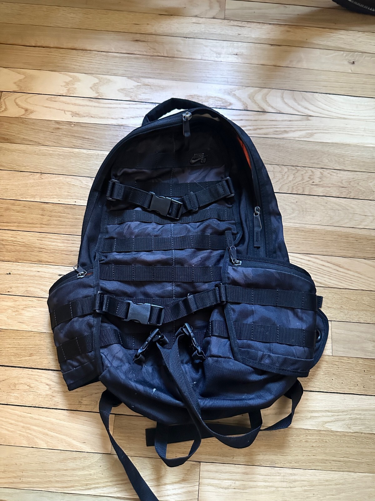 Vintage Nike SB RPM Skateboard Backpack Black Camo - Gem