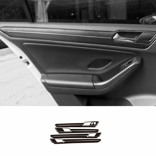 For VW Jetta MK6 15-18 Carbon Fiber Sticker Inner Door Panel Bezel ...