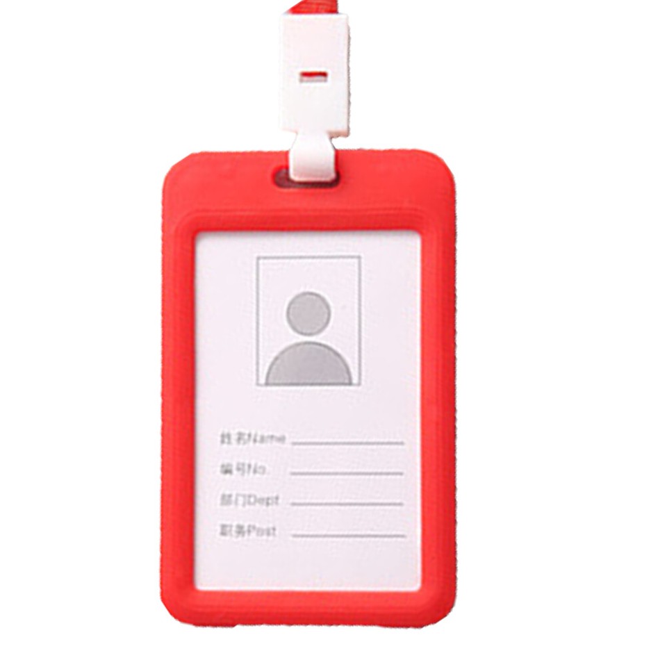 Hard Plastic Pocket ID Card Credit Badge Name Tag Holder Neck Strap ...