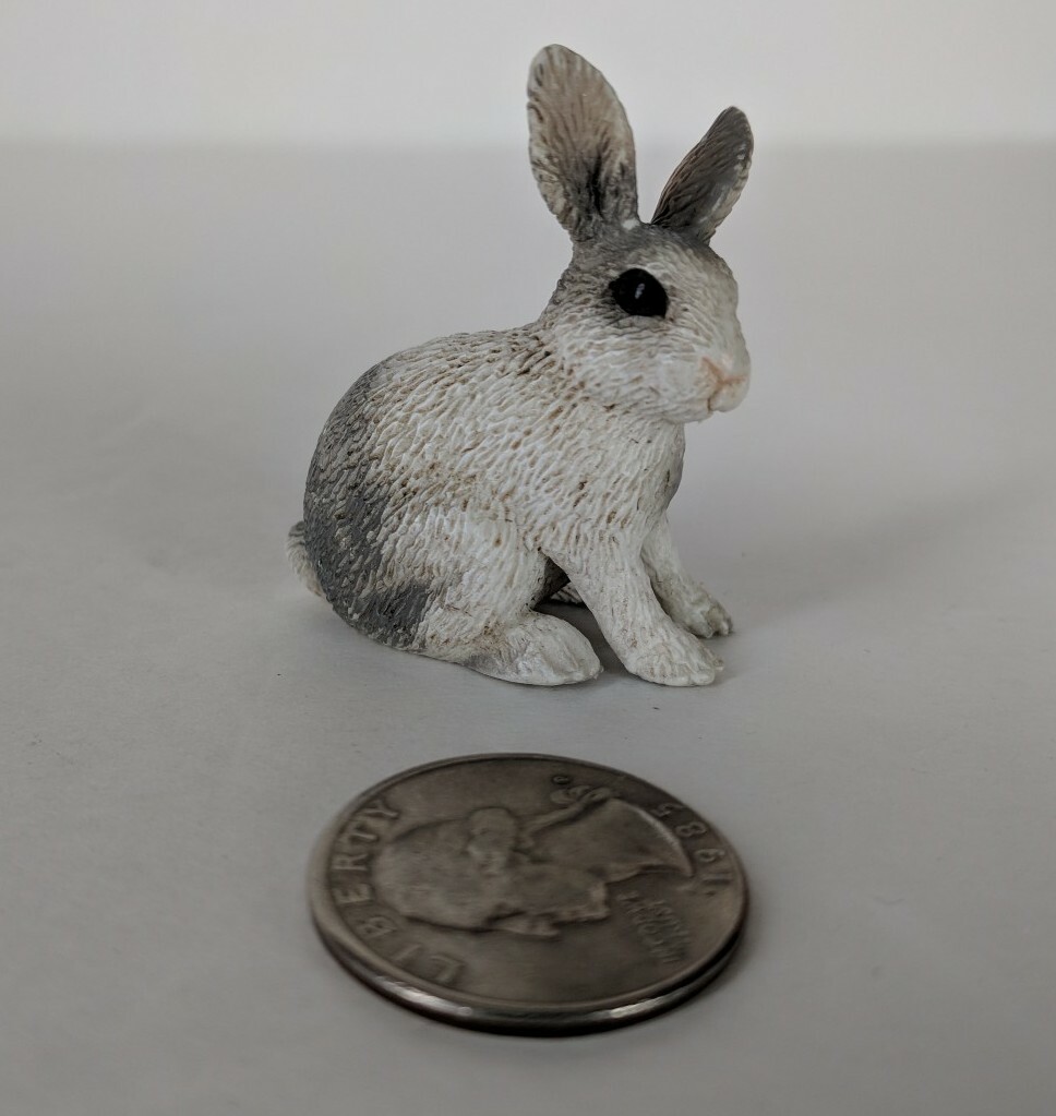 2010 Schleich Sitting Rabbit Bunny #13673 white gray | eBay