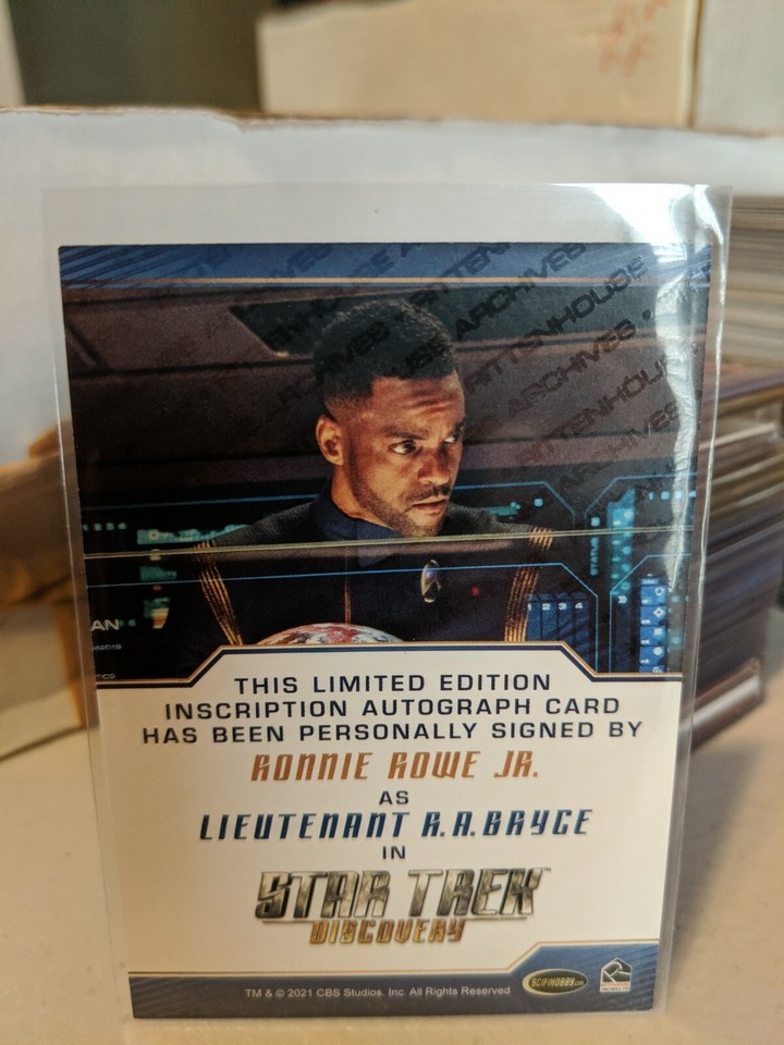 2022 Star Trek Discovery Season 3 Ronnie Rowe Jr Inscription Autograph ...