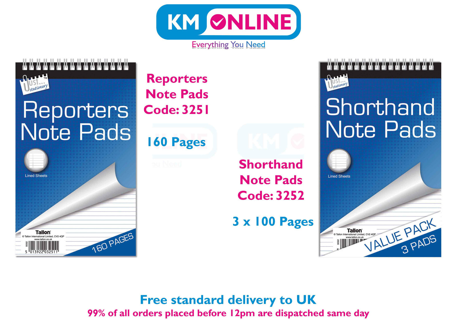 Spiral Bound Reporter Notepad–Ruled Lined Shorthand,Value Pack for ...