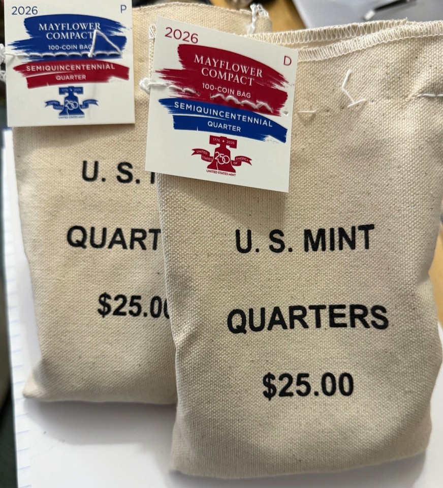 *SOLD OUT AT US MINT* BU 2026 P&D Mayflower Quarters from US MINT BAGS ...