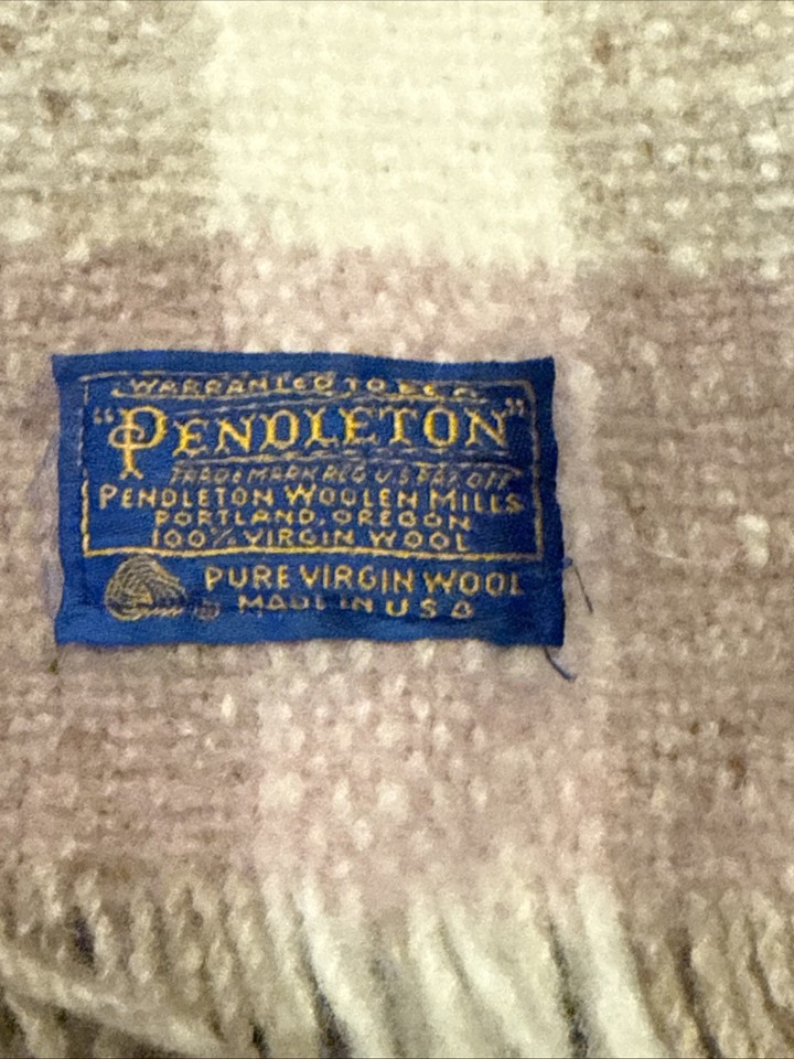 PENDLETON PORTLAND, OREGON VIRGIN WOOL BLANKET THROW 55 X 48 VINTAGE ...