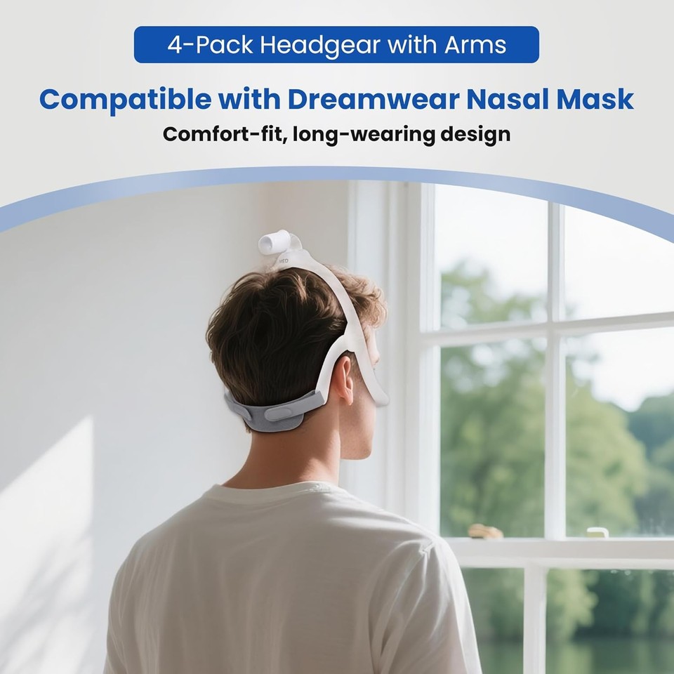4Packs Headgear with Arms Compatible with DreamWear Nasal Mask or Gel ...