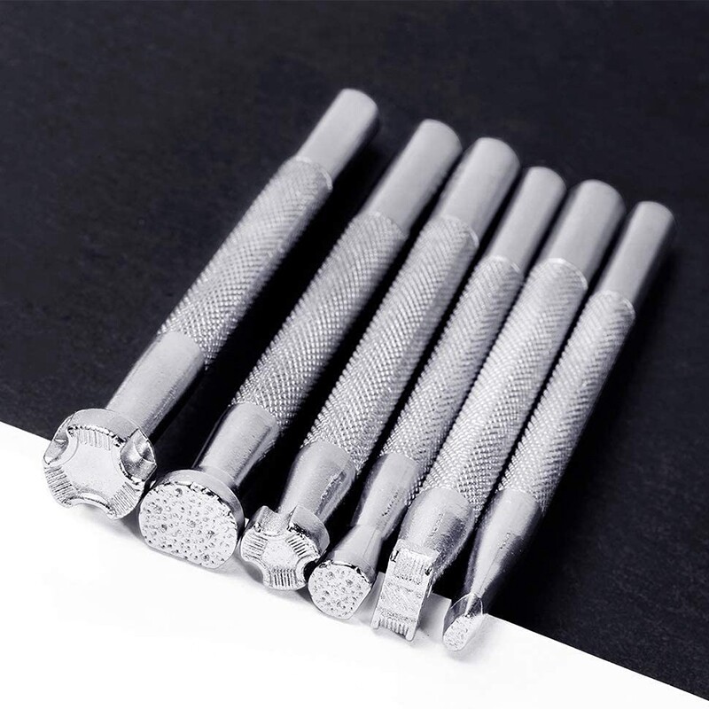 6Pcs Leather Stamping Tools Leather Working Making Stamps Set ...
