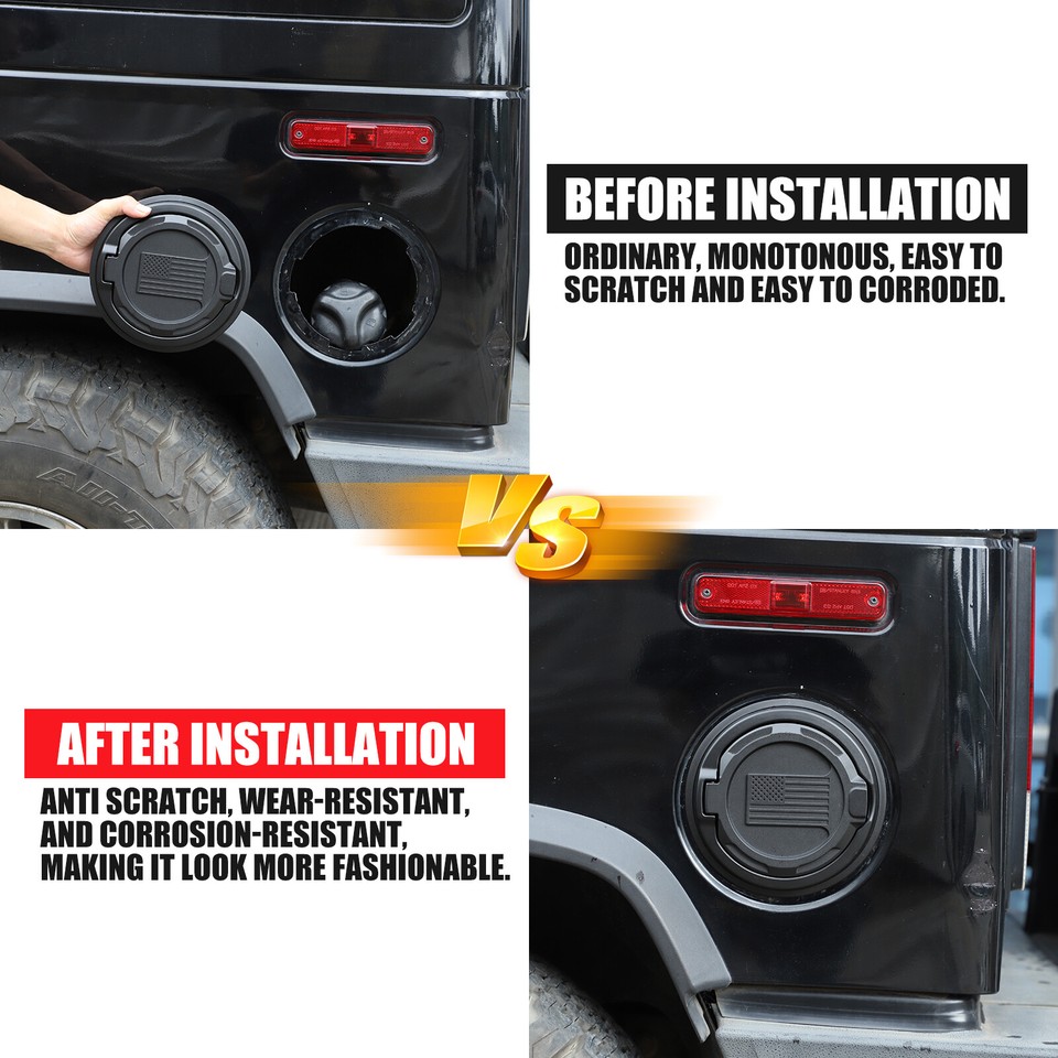 US Flag Black Fuel Door Locking Gas Tank Cap Cover For Hummer H2 2003 ...