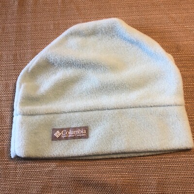 Light Turquoise Blue Columbia Warm Fleece Winter Hat Beanie Cap YOUTH L ...