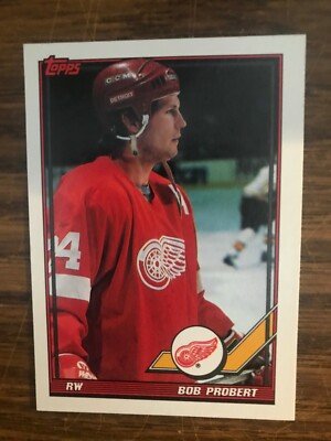 1991-92 Topps #198 Bob Probert Detroit Red Wings NrMt | eBay