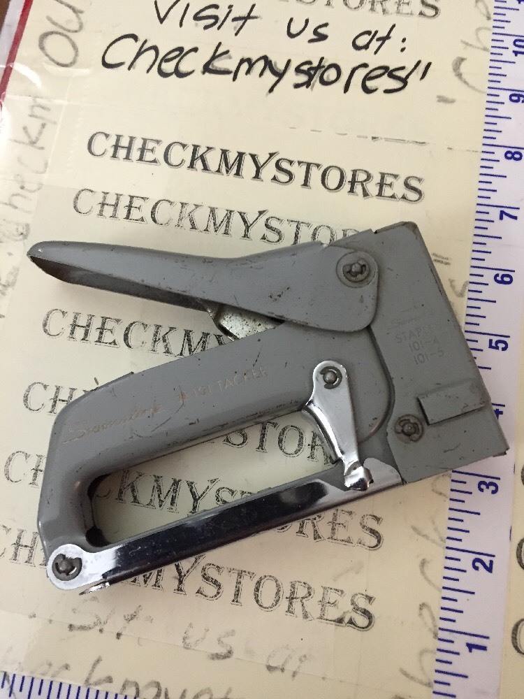 Vintage Swingline #101 Tacker Industrial Grey Heavy Staple Gun 101-4 ...