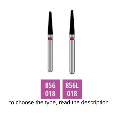 Round End Taper,Dental Diamond Burs 856/856L.018 Fine-Super Coarse Grit ...