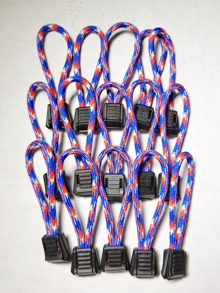 15 3" Paracord Zipper Pulls w/ Plastic Pull Tab w/ Color Options | eBay