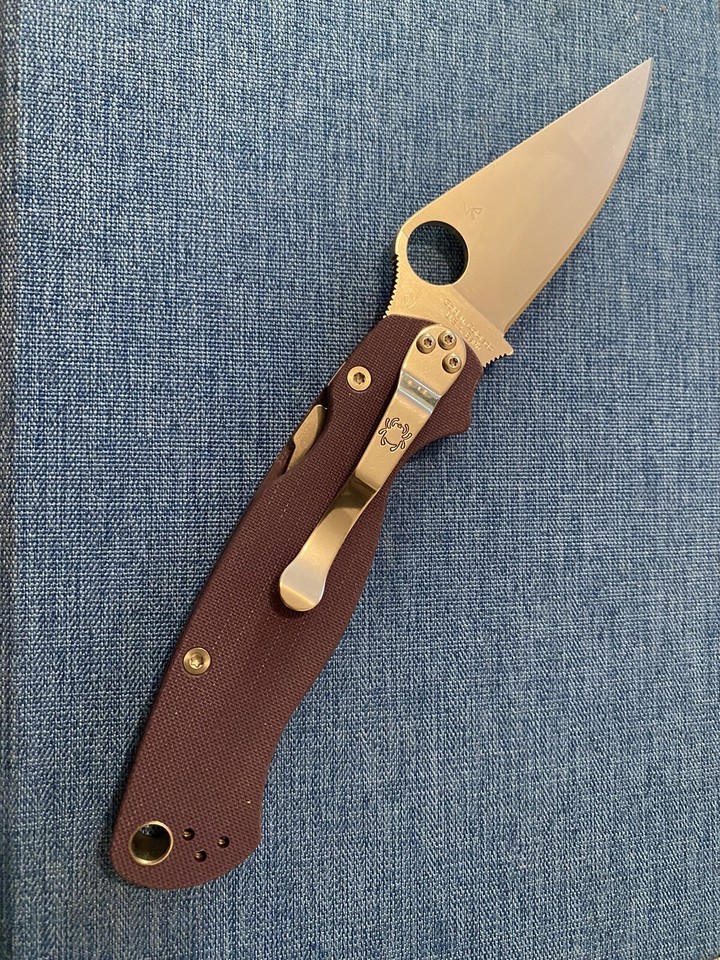 Spyderco Paramilitary 2 Purple Cru-wear Steel Exclusive Discontinued ...