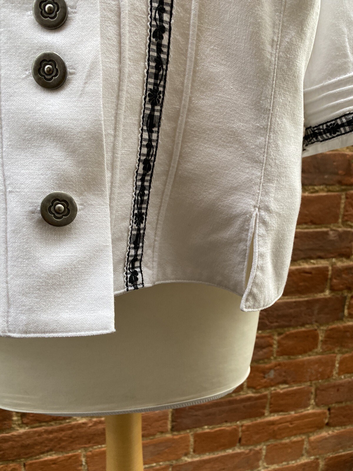 Vintage M&G White Dirndl Trachten Linen Blend Heavy B… - Gem