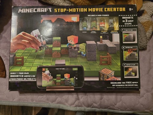 Mattel Minecraft Stop Motion Movie Creator Set 4 Mini Figures DYT67 New ...