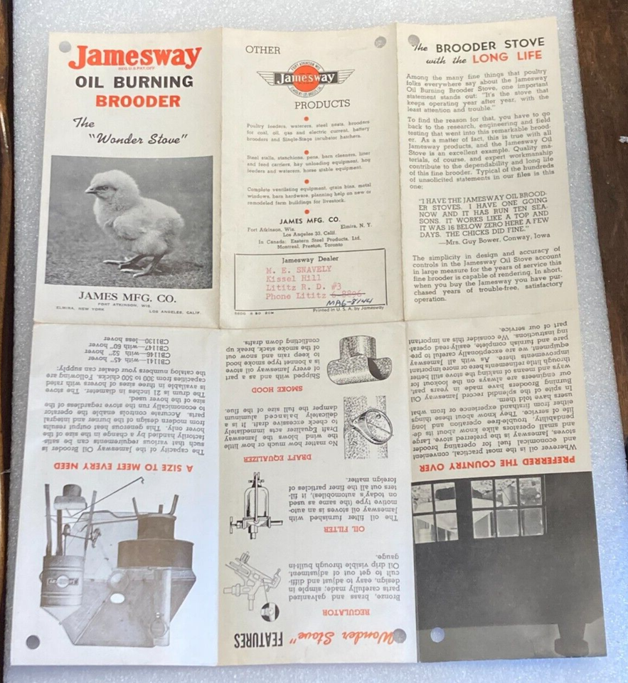 Vintage 1950s Jamesway Oil Burning Brooder Brochure - Farming ...
