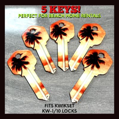 5X PALM TREE-BEACH HOUSE Uncut NEW Key Blank-HOUSE KEYS KWIKSET KW-1 | eBay