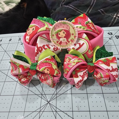 3 PIECES big hair bows for Strawberry girl | eBay
