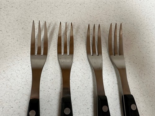 Rostfrei Flatware 4 Piece Forks Silverware 3 Rivet Riveted Vintage Wood ...