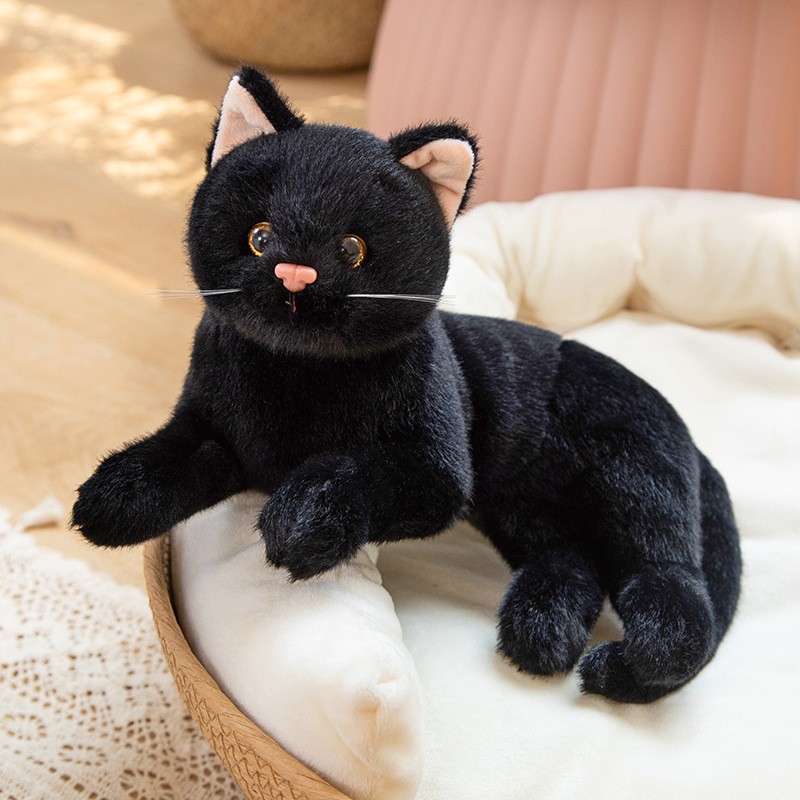 Cat Plush Doll Black Cat Stuffed Animal Doll Cute Cat Doll Birthday ...