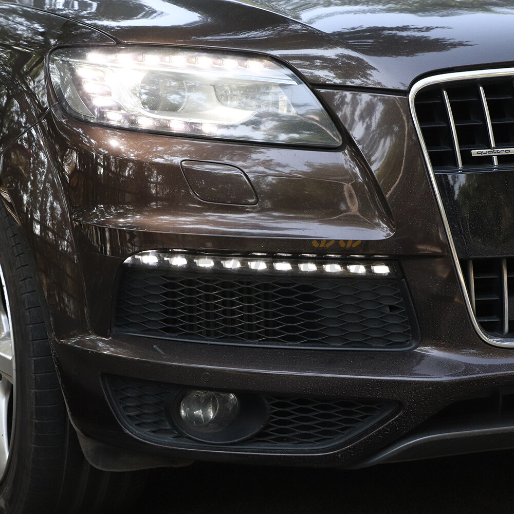LED DRL Daytime Running Light For Audi Q7 2010-2015 With Yellow Turn ...