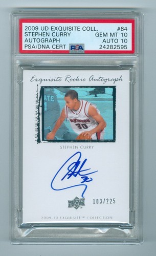 2009 EXQUISITE COLLECTION #64 STEPHEN CURRY ROOKIE RC PSA 10 / 10 AUTO ...