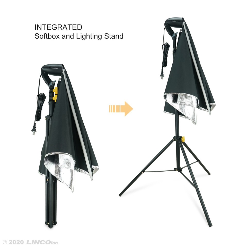 LINCO 2 Softbox Light Kit Photo Studio Photography Continuous Lighting ...