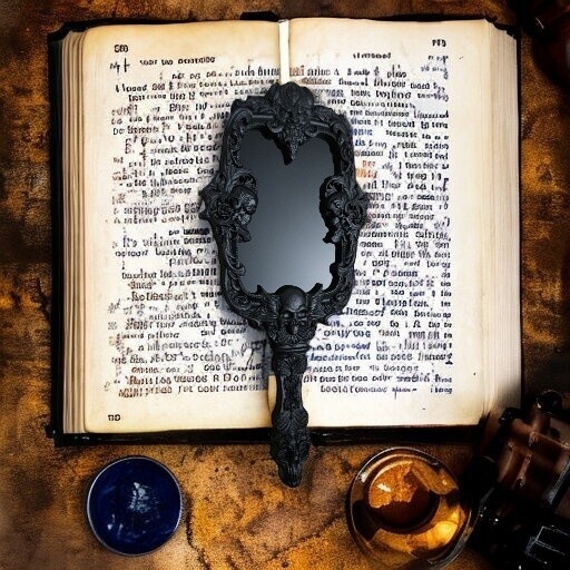 Black mirror Wooden wall mirror with demon skull Gothic mirror Natural ...