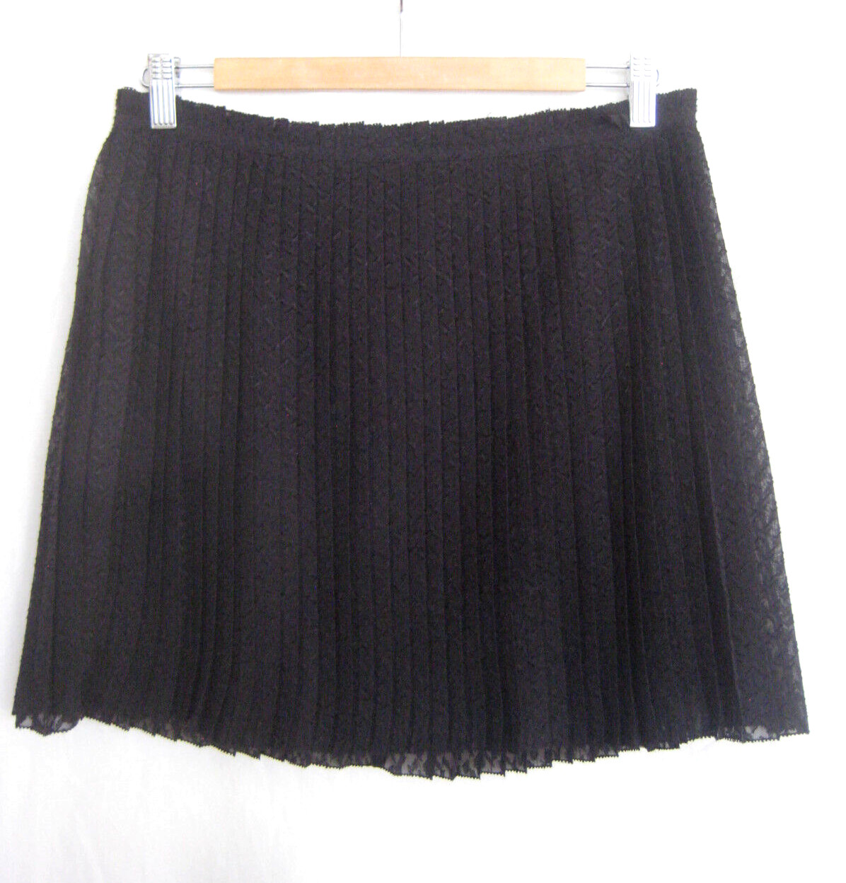 Sezane Black Jacquard Pleated Micro Mini Skirt Lined … - Gem