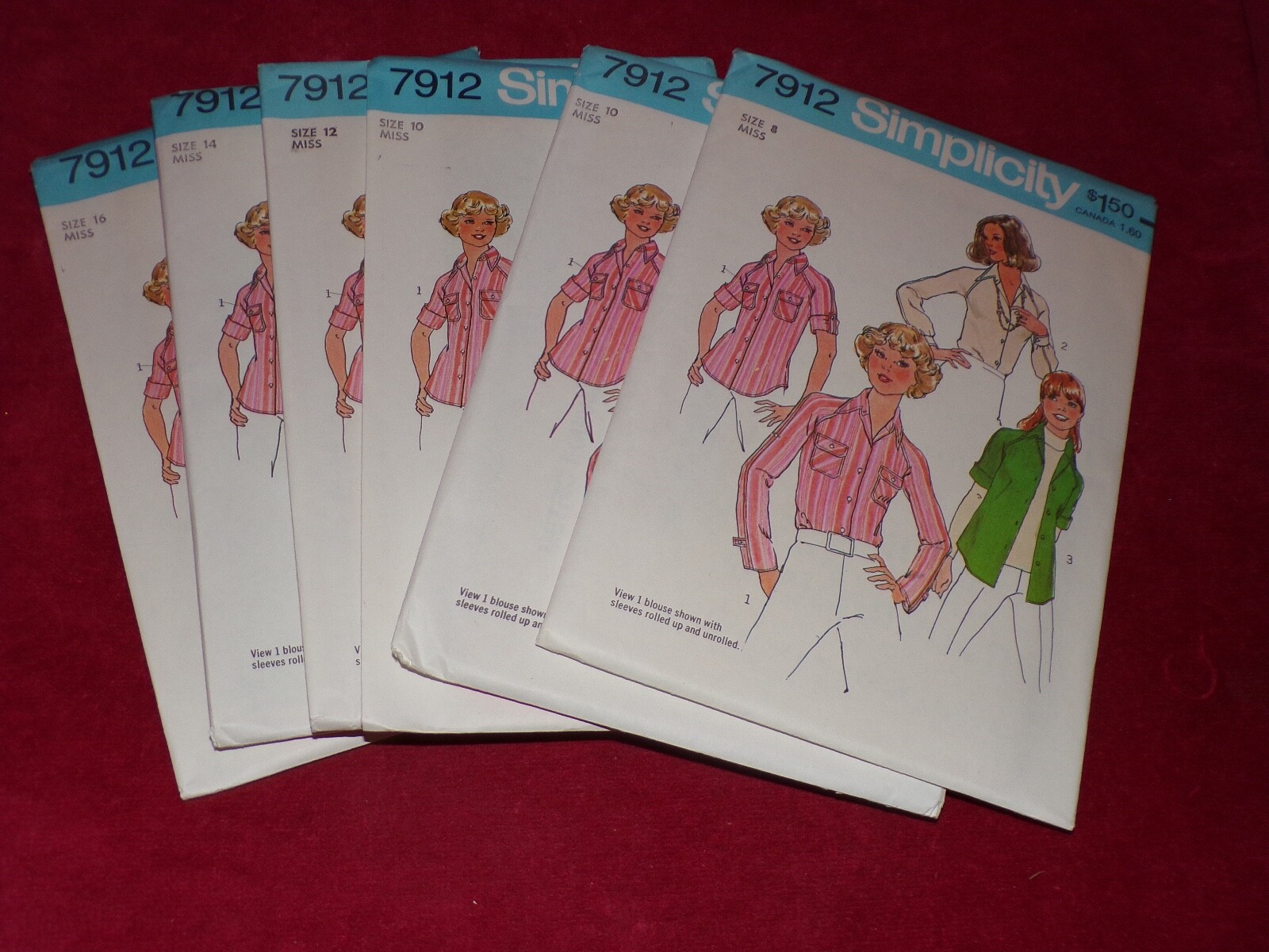 🌺 UNCIRCULATED 1977 SIMPLICITY #7912 - LADIES TWO STYLE SHIRT PATTERN 8 ...