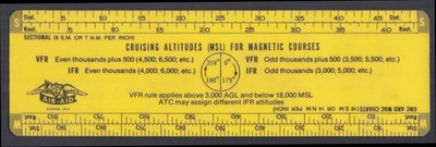 AOPA Air-Aid Cruising Altitudes for Magnetic Courses ruler card 1973 | eBay