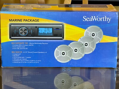 Seaworthy Marine Package multimedia Receiver 6-1/2 x4 Waterproof ...