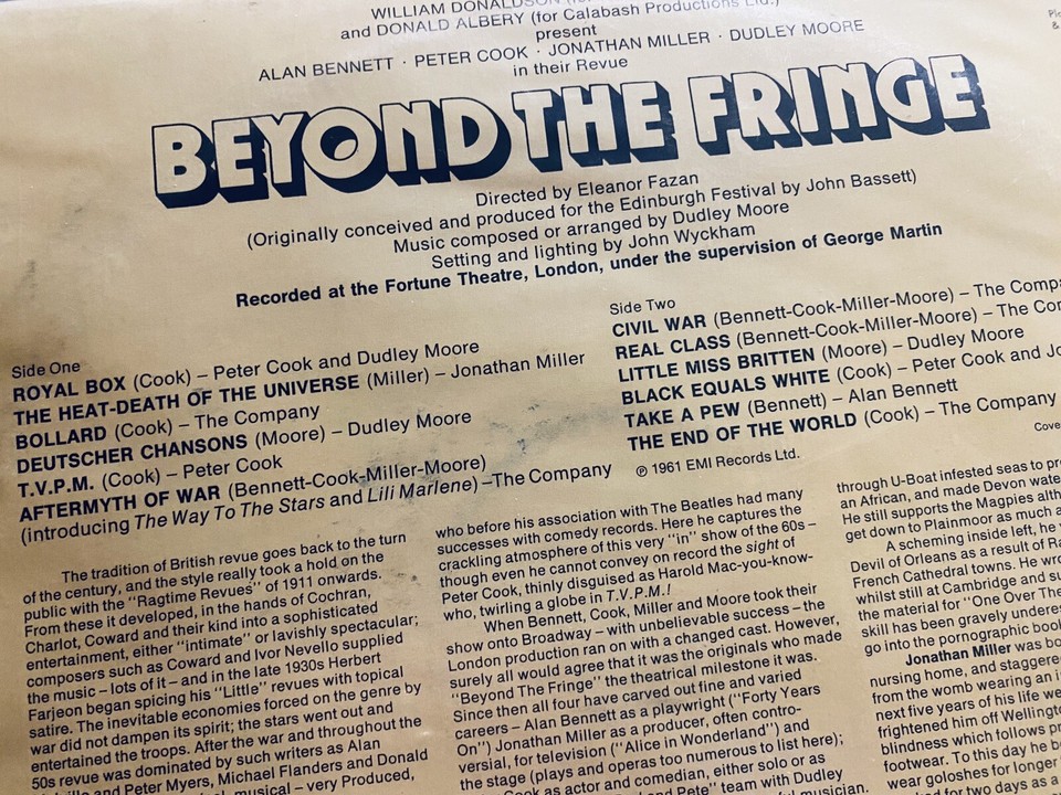 George Martin Beyond the Fringe Australian Sealed LP Peter Cook Dudley ...