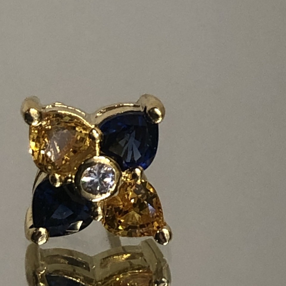 Gregg Ruth Heart Shape Sapphire and Diamond Earrings | eBay