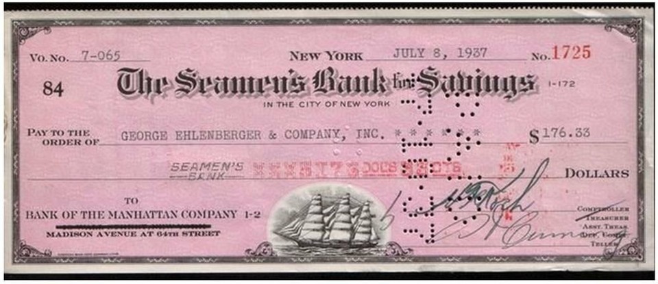 DEALER LOT of 15 SEAMEN'S BANK DRAFTS w CLIPPER SHIP! NOW JPMORGAN ...