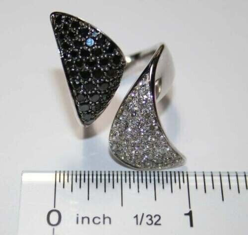 Italian Designer White & Black La Created Cubic Zirconia Beautiful Band ...