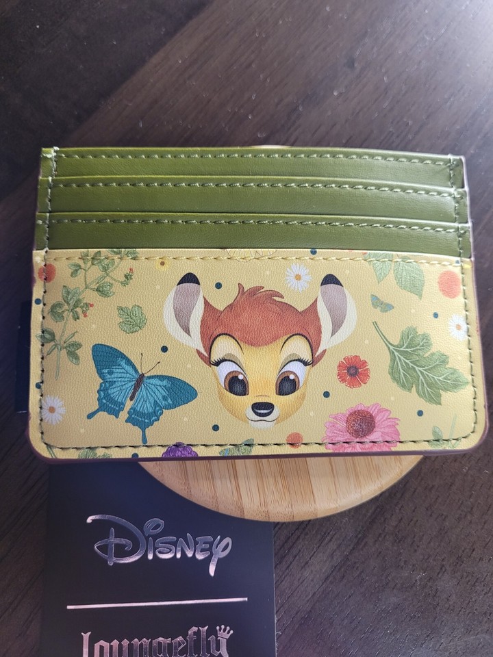 LOUNGEFLY Disney Bambi Floral Portrait Card holder Wallet Brand New NEW ...