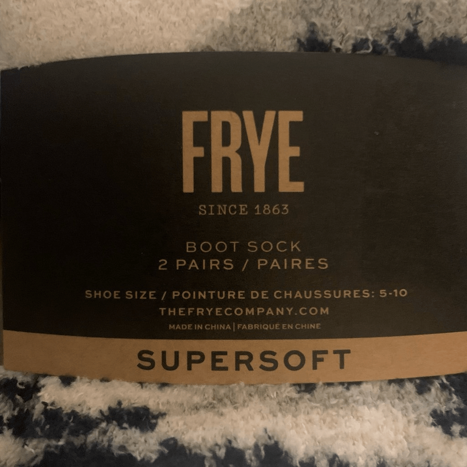 Frye Super Soft Women’s Fuzzy Cream Navy Boots Socks 2 Pair New | eBay