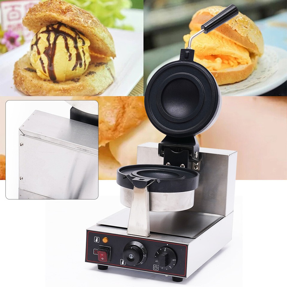 1KW Electric Burger Waffle Maker Nonstick Hamburger Panini Press Baking ...