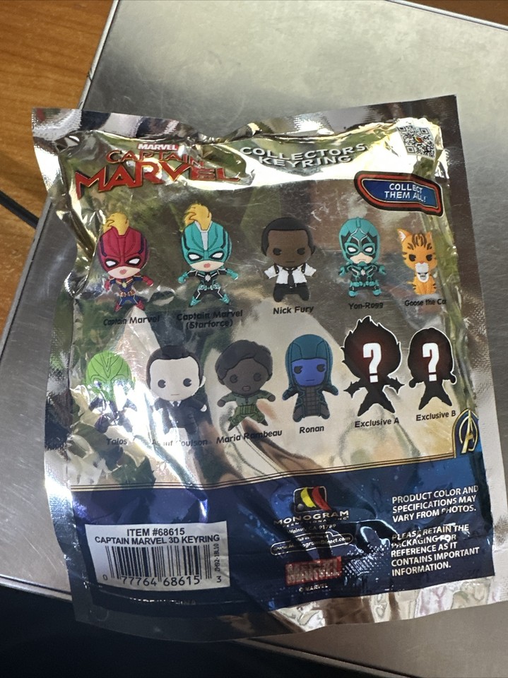 CAPTAIN MARVEL Collectors 3D Keyring Blind Bag Figure NEW SEALED Item ...