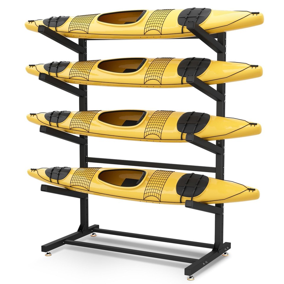 Kayak Storage Rack, Indoor & Outdoor Freestanding Kayak Rack for 2/3/4 ...