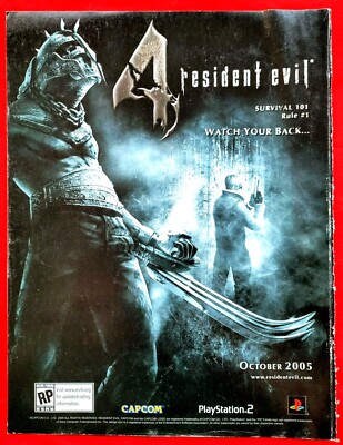 RARE! 2005 RESIDENT EVIL 4 PlayStation 2 Video Game Promo Art PRINT AD ...