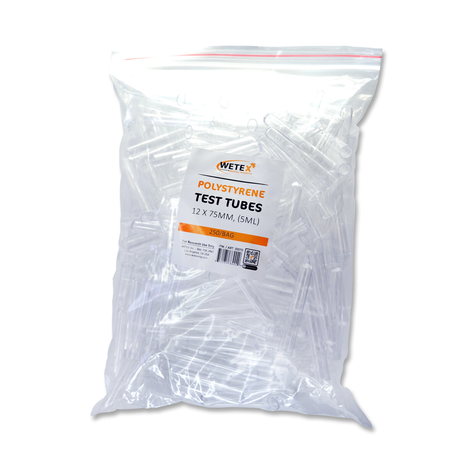 PRECISION IN CLEAR: 5ML POLYSTYRENE TEST TUBES RIMLESS, 12X75MM, EXP 07 ...