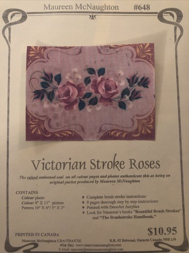 Vintage Tole Pattern Packet: Victorian Stroke Roses 648 by Maureen McNaughton | eBay