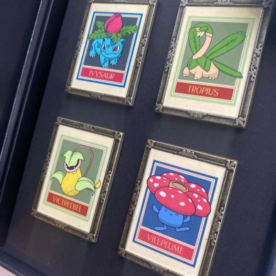 Pokémon X Natural History Museum Pin Badge Set of 4 Gilded Tiles - IN ...