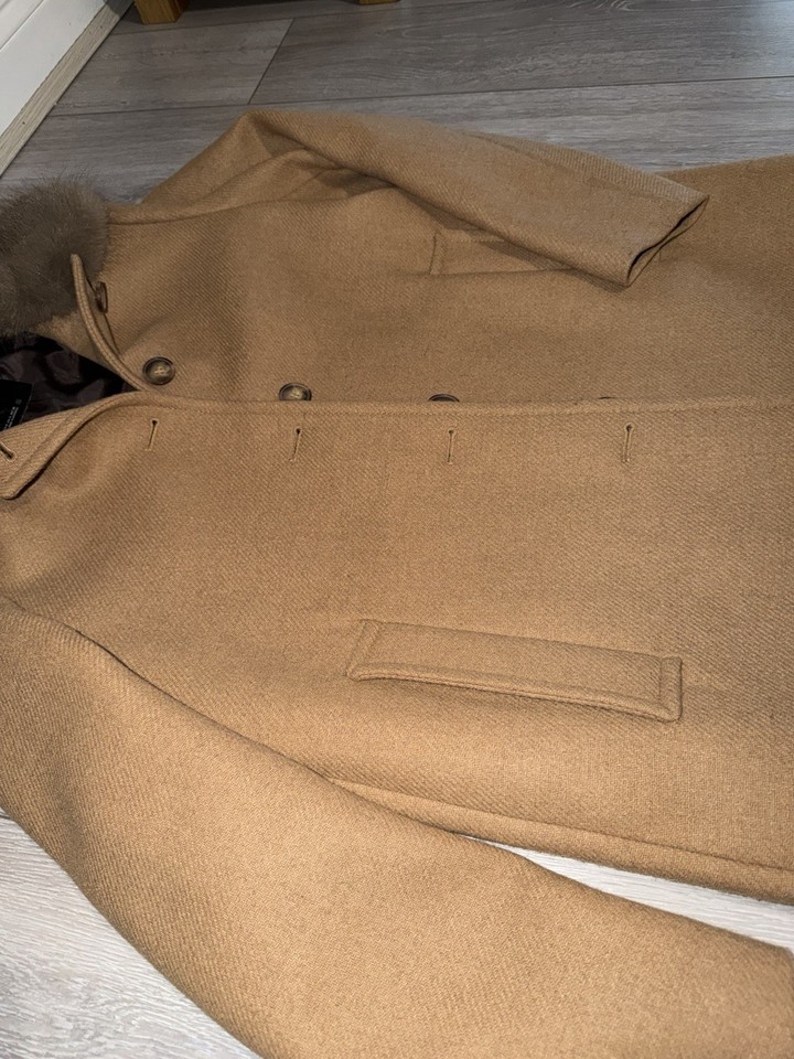 Zara Wool Coat With Detachable Fur, Brand New Without Tags | eBay UK