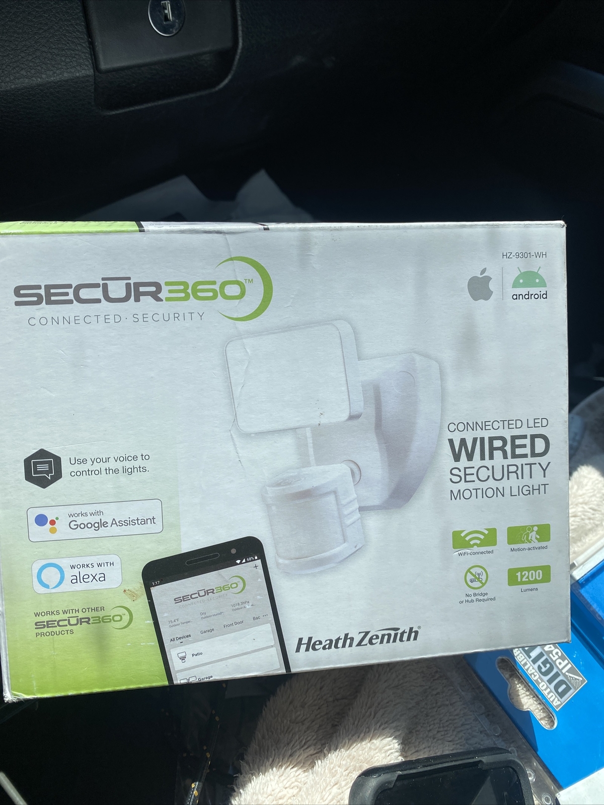 SECUR360 1200 Lumens LED Motion Sensor Wi-Fi Connected Security Flood ...