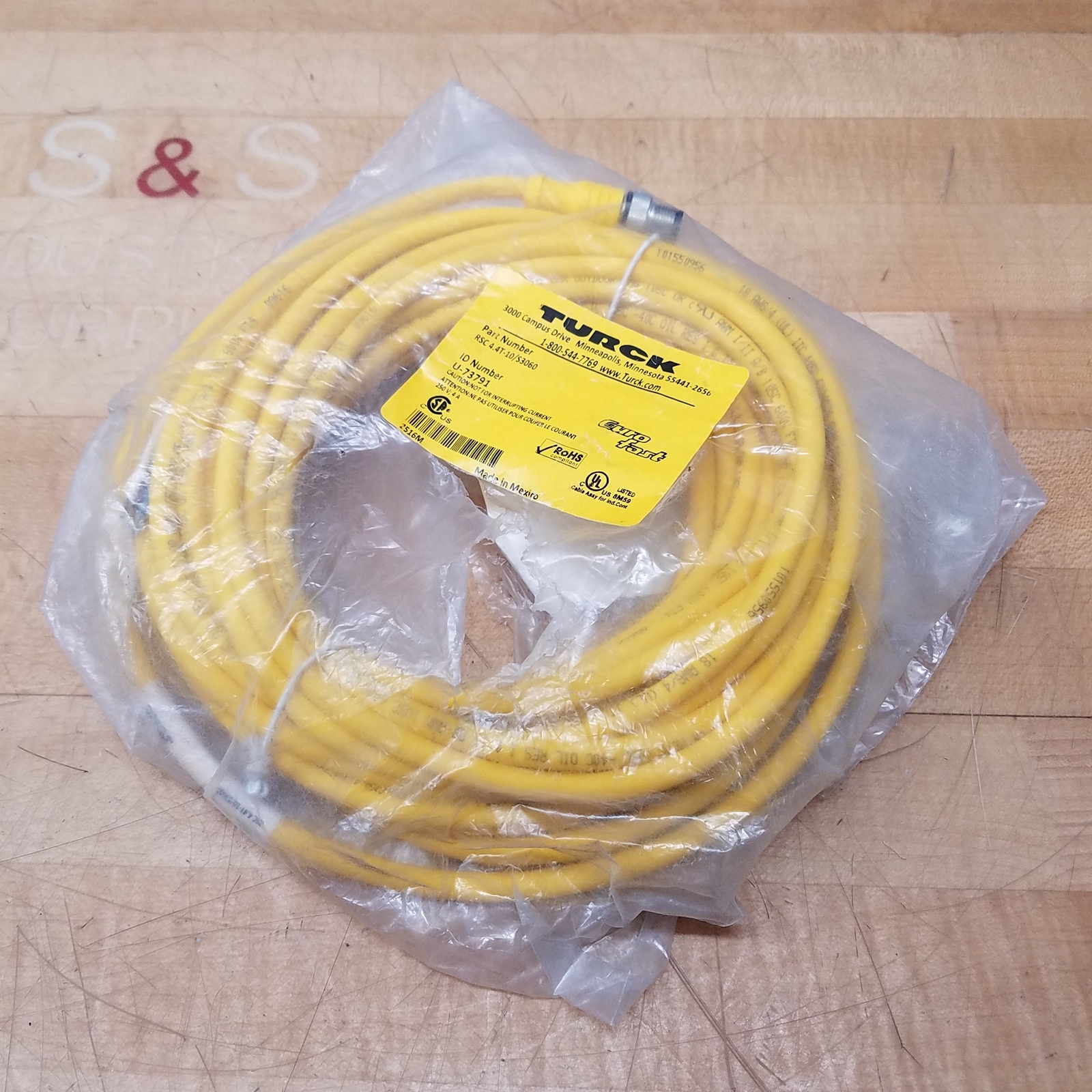 Turck RSC4.4T-10/S3060, U-73791 Connection Cable, 4 Pin Male To Bare ...