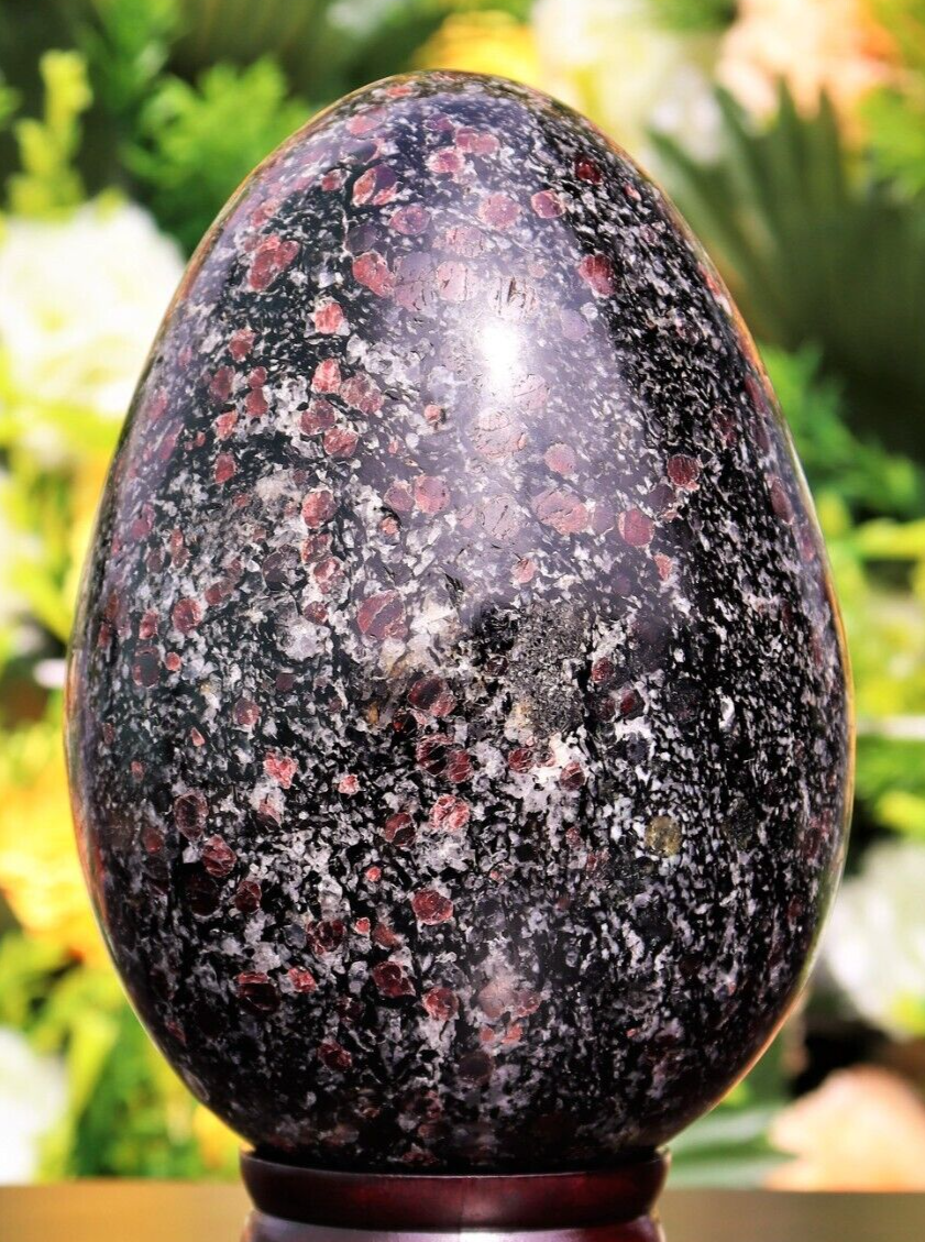 145MM Ruby Spinel Crystal Egg Natural Ruby In Spinel Chakra Alignment ...